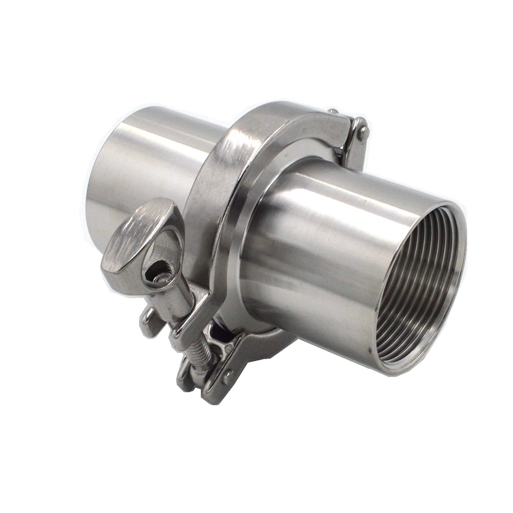 DN40 Sanitary Female Threaded Ferrule Pipe Fittings+ Tri Clamp+PTFE ...