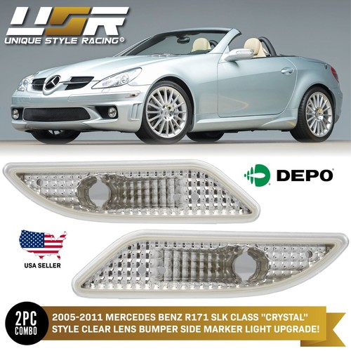Euro Clear Front Bumper Side Marker Lights For 05-11 Mercedes R171 SLK ...