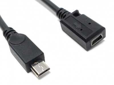 USB 2.0 Cable 15 CM Micro B Plug To Mini B Socket Adapter IN Black | eBay