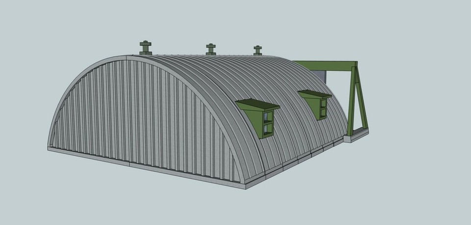 N Scale Easy Build Quonset Building / Hut Kit, White, In Stock Ready to ...