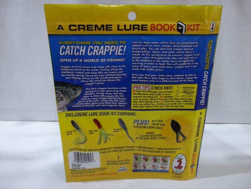 Creme Lure Book Kits choose Texas Rig, Crappie, Carolina Rig or Panfish ...