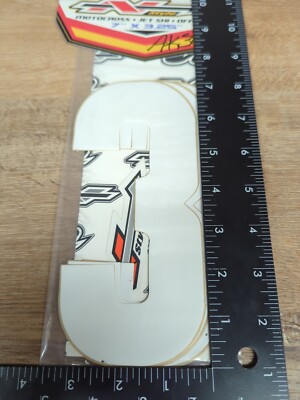 #3 N-Style Pros2 7x3.25 Motorcycle Number Plate Stickers white 3 Pack ...