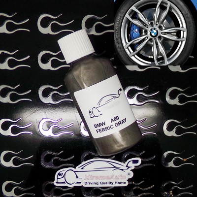 BMW FERRIC GREY A80 ALLOY WHEEL TOUCH UP PAINT 30ML CURB SCRATCH CHIP M ...