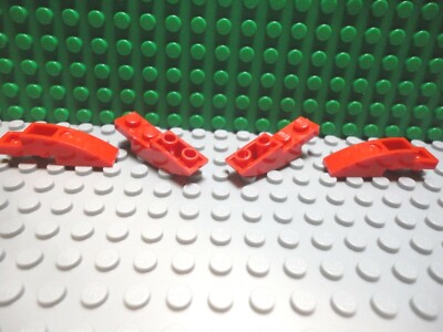 Lego 4 Red 4x1 Inverted Curved Smooth Slopes brick block NEW | eBay