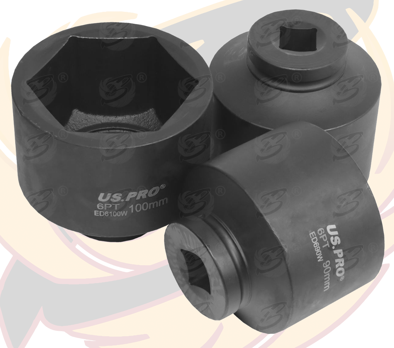 US PRO IMPACT Socket Set 1"Inch DRIVE 70mm - 100mm HGV Long Reach ...