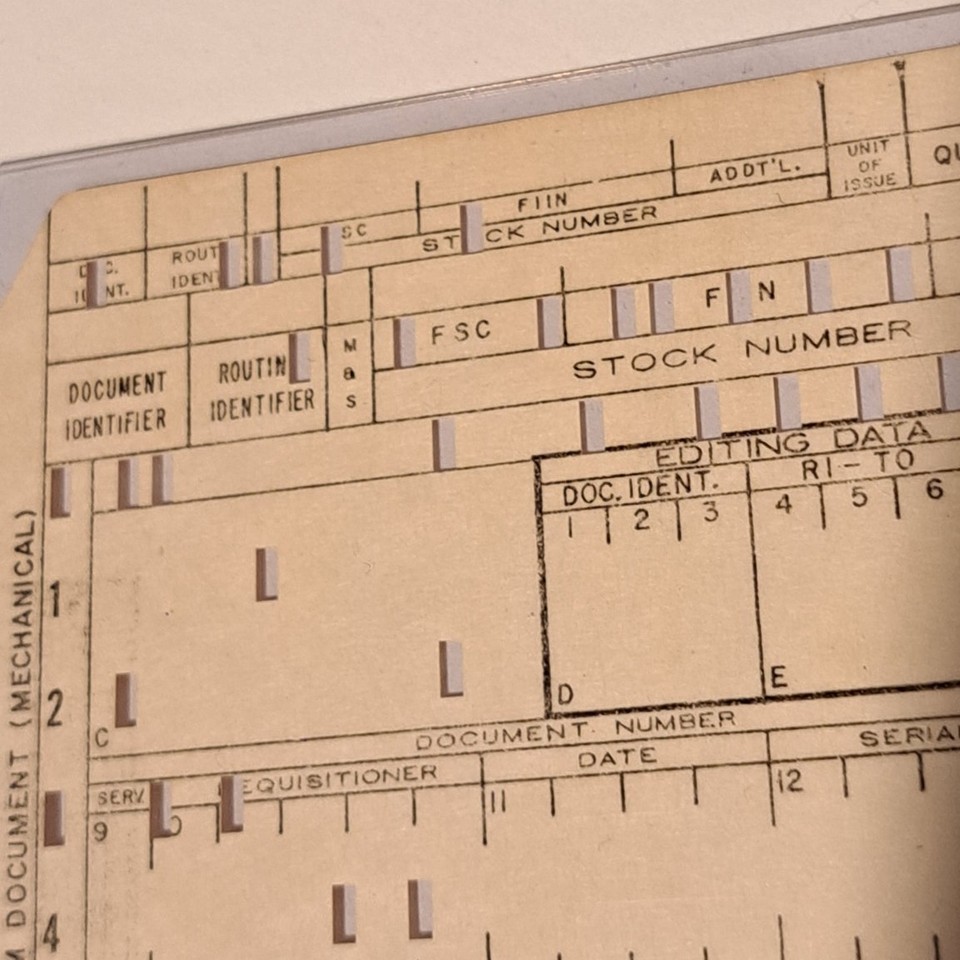 Vintage UNIVAC 1967 Module + Mechanical Data Card (Punched) | eBay