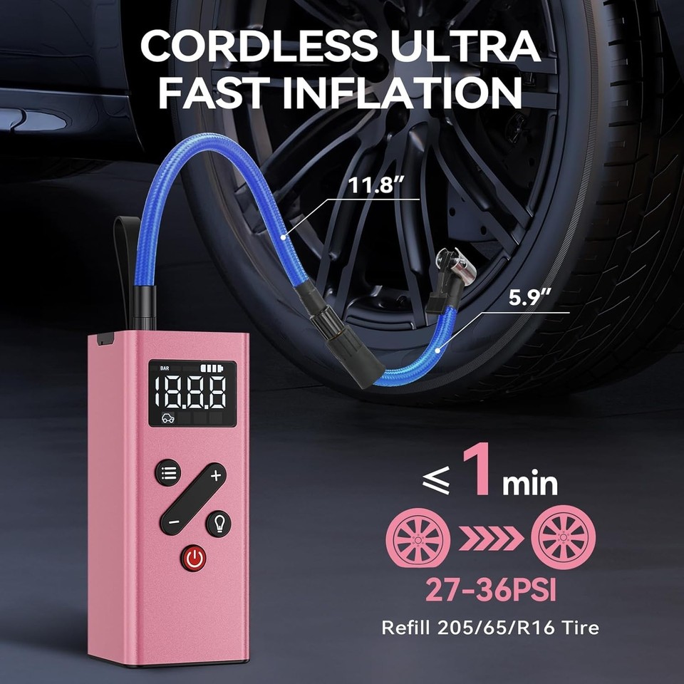 Pocket Air Car Tire Inflator Portable Air Compressor by Bullseye Pro ...