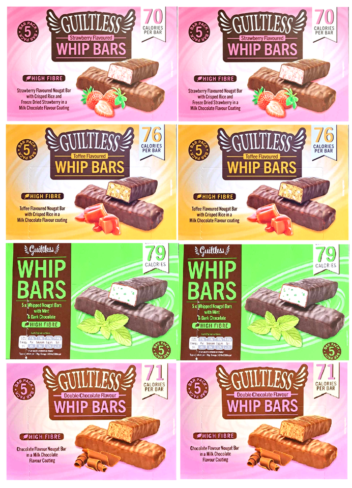 40 Guiltless Assorted Whip Bars Whipped Nougat BARS with Toffee High ...