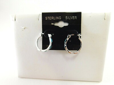 925 Sterling Silver Hoops with green stone detailing LW0099 | eBay