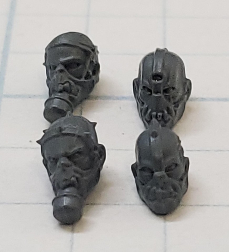 Warhammer 40k World Eaters Bits Jakhals Cultist Bare & Mask Heads x4 ...