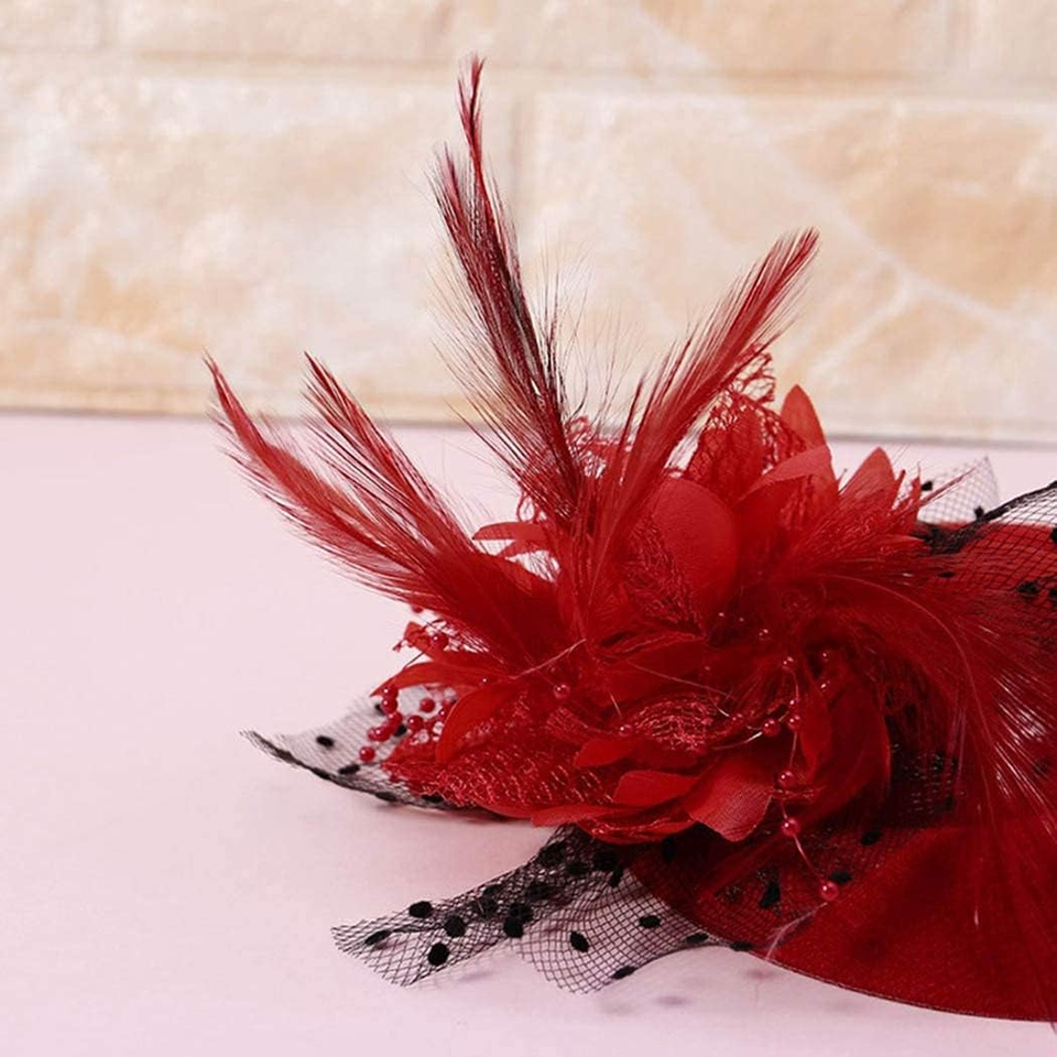 Vintage Fascinators Hats 50S Flower Feather Dress Hat Tea Party ...