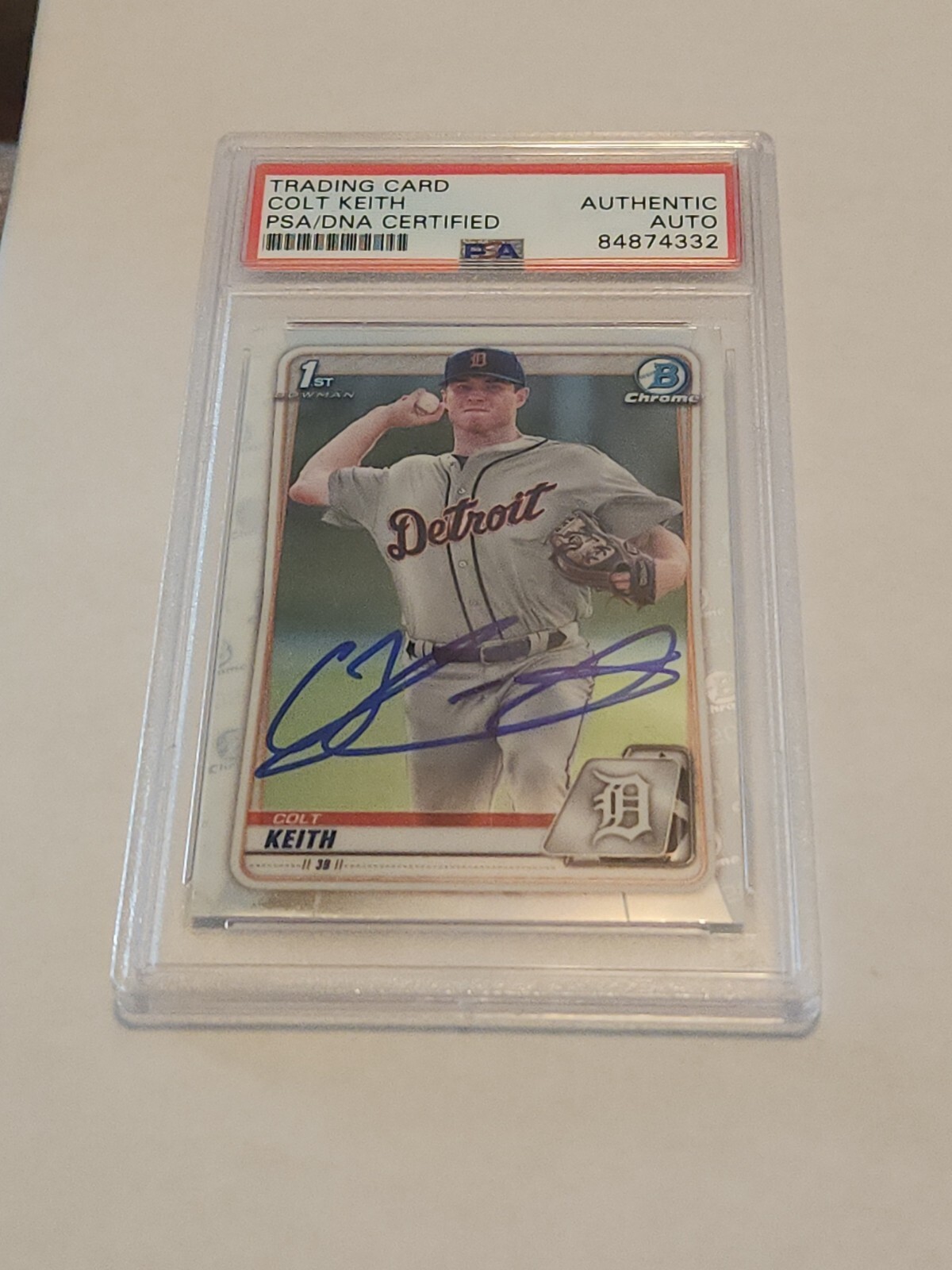 Colt Keith 2020 Bowman Chrome Draft AUTO PSA/DNA AUTOGRAPH AUTHENTIC ...