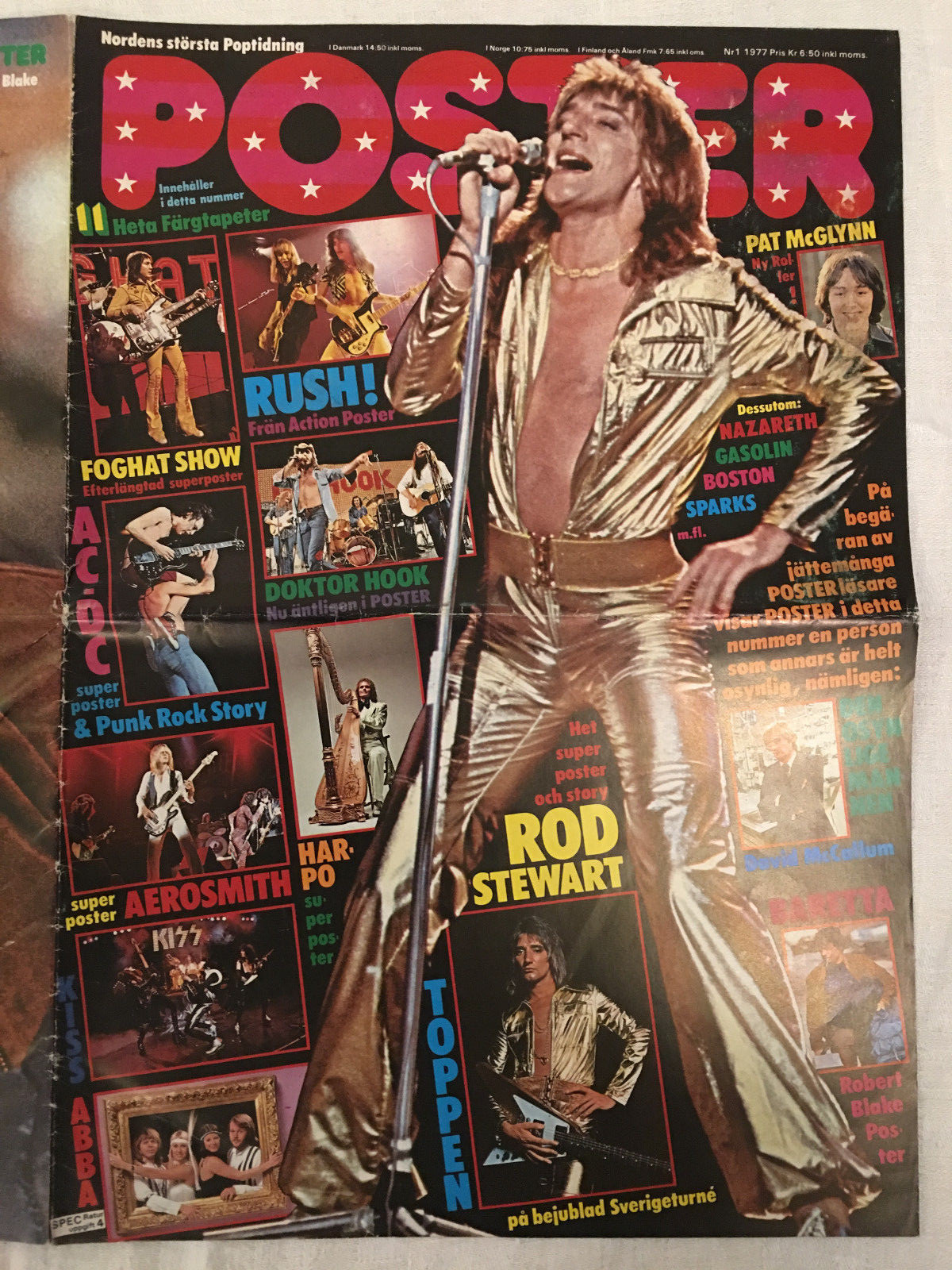Foghat Live 1976 Dave Peverett Tony Stevens - Swedish Poster Magazine ...
