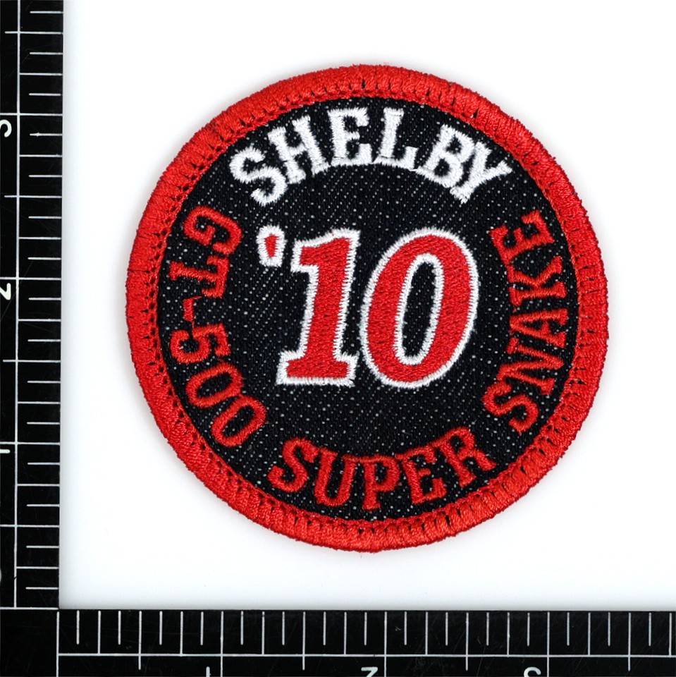 2010 Shelby GT-500 Super Snake Embroidered Patch Black/Red Iron-On Sew ...