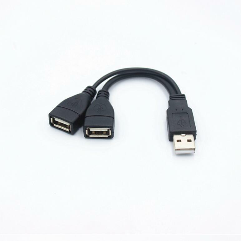 USB 2.0 A Male To 2 Dual USB Female Jack Y Splitter Hub Power Cord ...