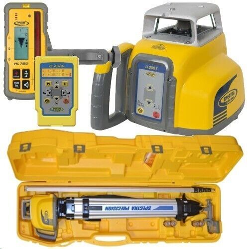 Spectra Precision LL300S-27 Rotary Laser Level Kit with Tripod and Case ...