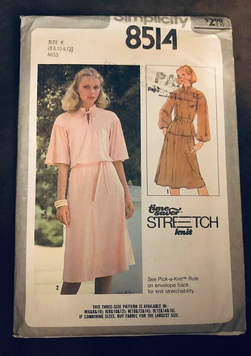 VTG `70`Simplicity 8514 Women`s Time Saver Stretch Yoked Peasant Top ...