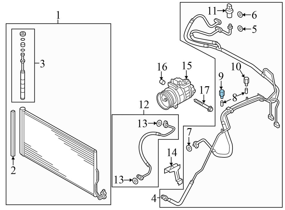 2006-2010 2012-2022 VW PASSAT - AC HOSE / LINE CAP (LOW Side) 3C0820581 ...
