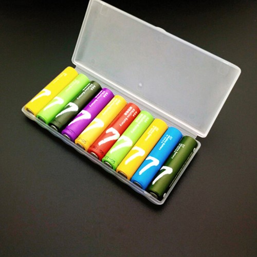 Portable plastic battery case cover holder storage box for 10pcs AAA ...