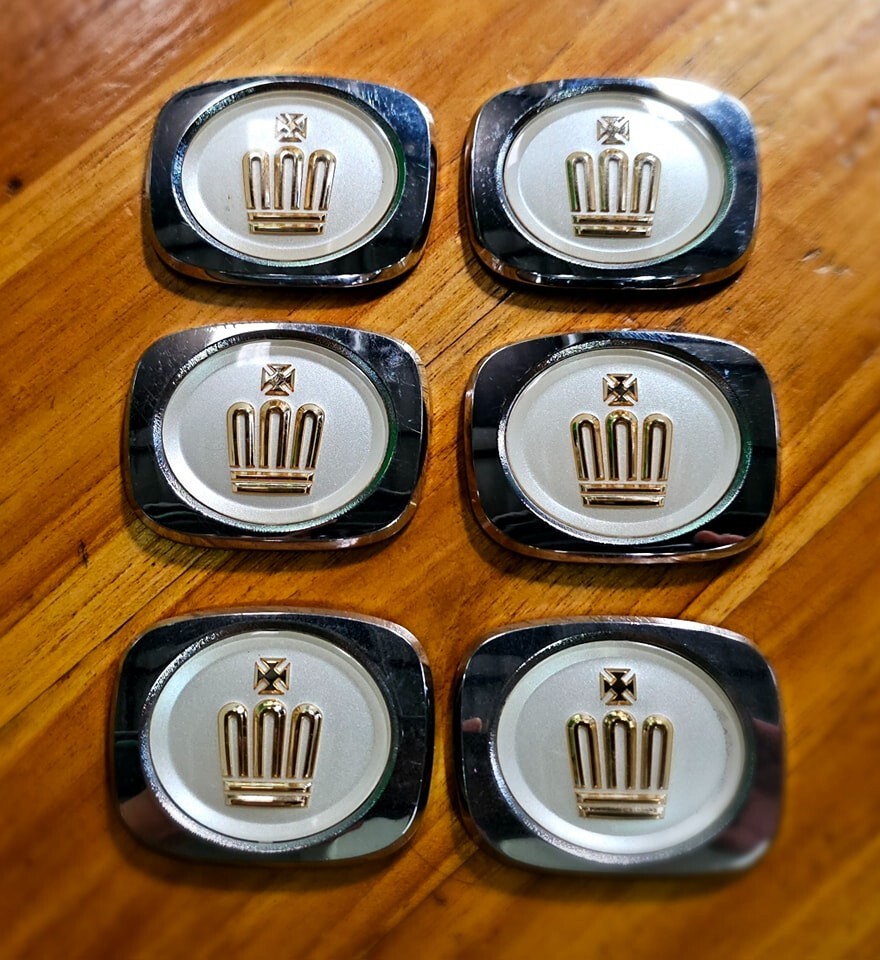Toyota Crown Logo Badge Genuine | 1 Pair/2pcs | OE | Silver | Adhesive ...