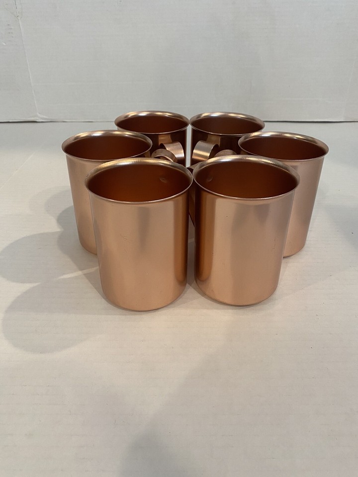 6 Color Craft Mugs, Anodized Aluminum, Copper Color, 4” Cup, Handle ...