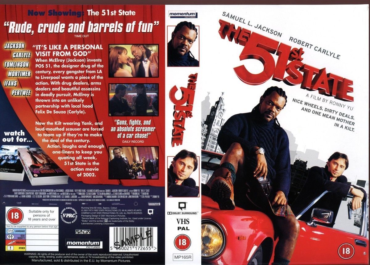 The 51st State, Samuel L. Jackson, VHS Promo Sample Sleeve/Cover #8111 ...