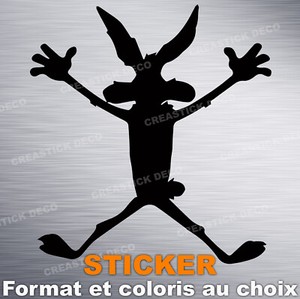 Sticker COYOTE crash autocollant humour carrosserie fenêtre mural ROAD ...
