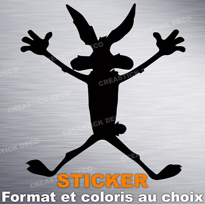 Sticker COYOTE crash autocollant humour carrosserie fenêtre mural ROAD ...