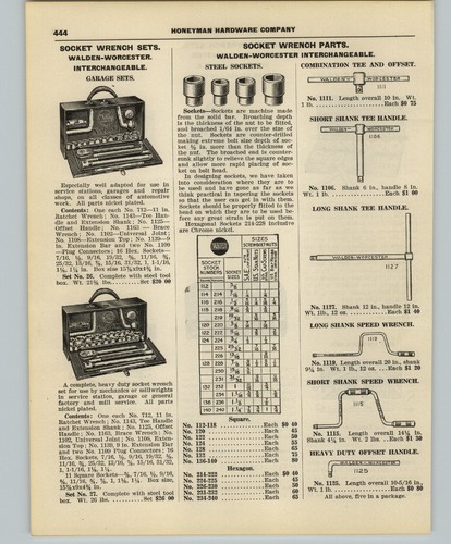 1927 PAPER AD 8 PG Walden Worcester Tool Sets Store Display Boards ...