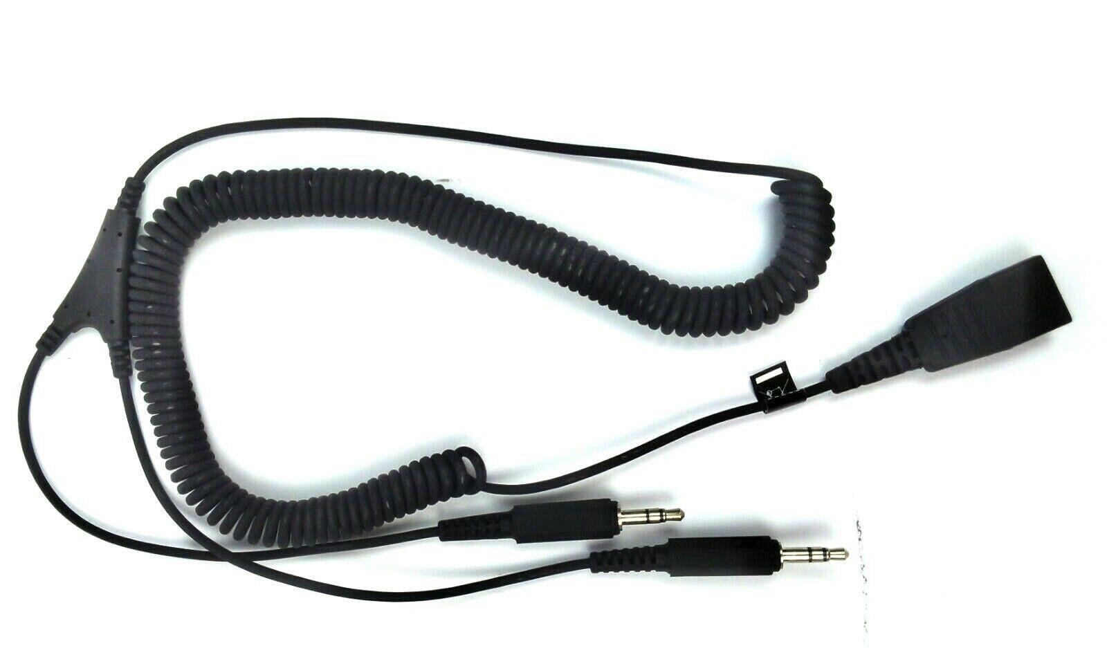 Jabra Soundcard Cable QD Plug to Dual 3.5mm Mini Phone Jacks to PC 8734 ...