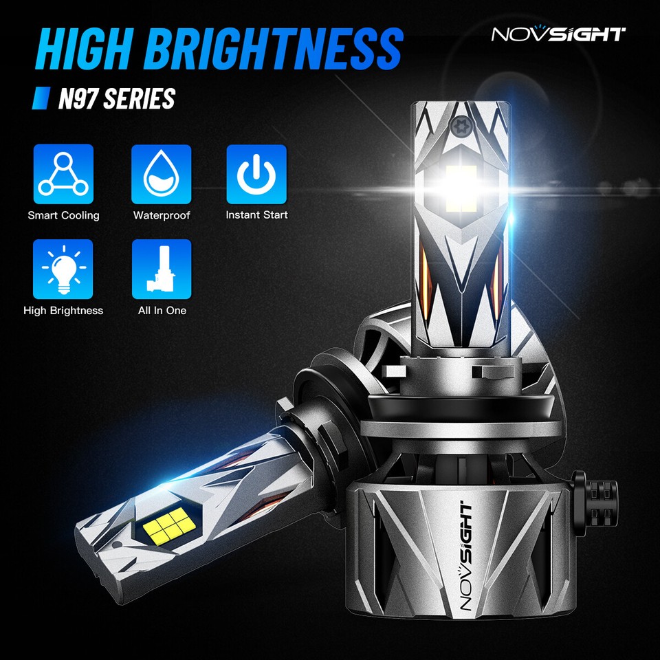 NOVSIGHT LED Headlight Bulbs H11 H9 H8 Super Bright Hi/Low Beam 60000LM ...