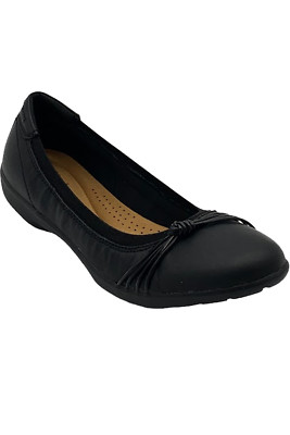Clarks Collection Leather Ballet Flats Meadow Rae Black | eBay