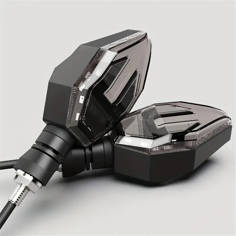 2x E-marked Dual Color Motorcycle Turn Signal Light Indicator Blinker ...