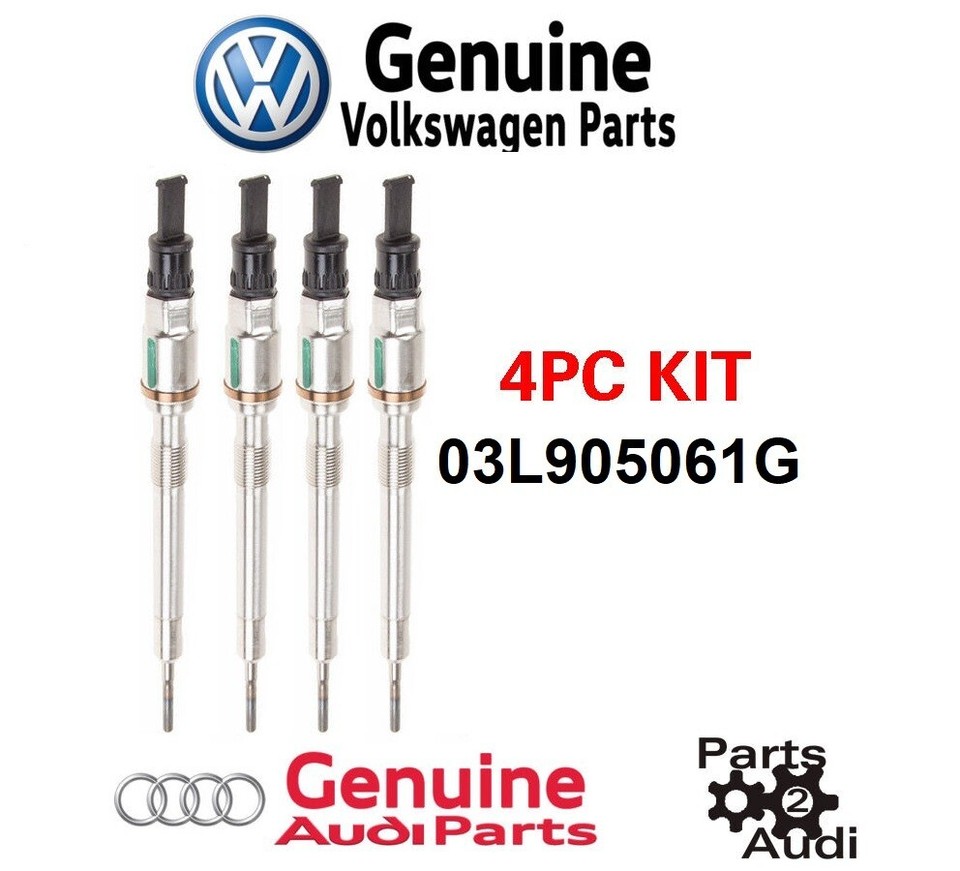 VW AUDI Diesel Glow Plugs w Pressure Sensor Jetta Touareg Golf Passat ...