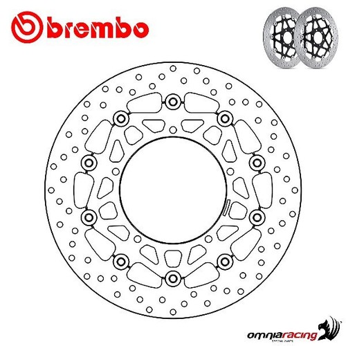 Pair of Brembo Serie Oro front floating brake discs for Yamaha YZF R6 ...