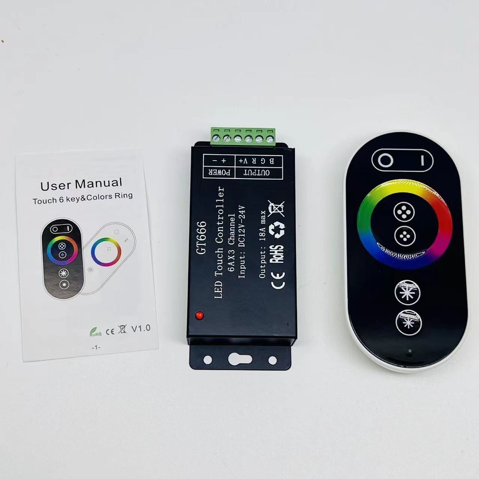 GT 666 LED Touch Controller 12V 24V Remote Control for LED RGB Light ...