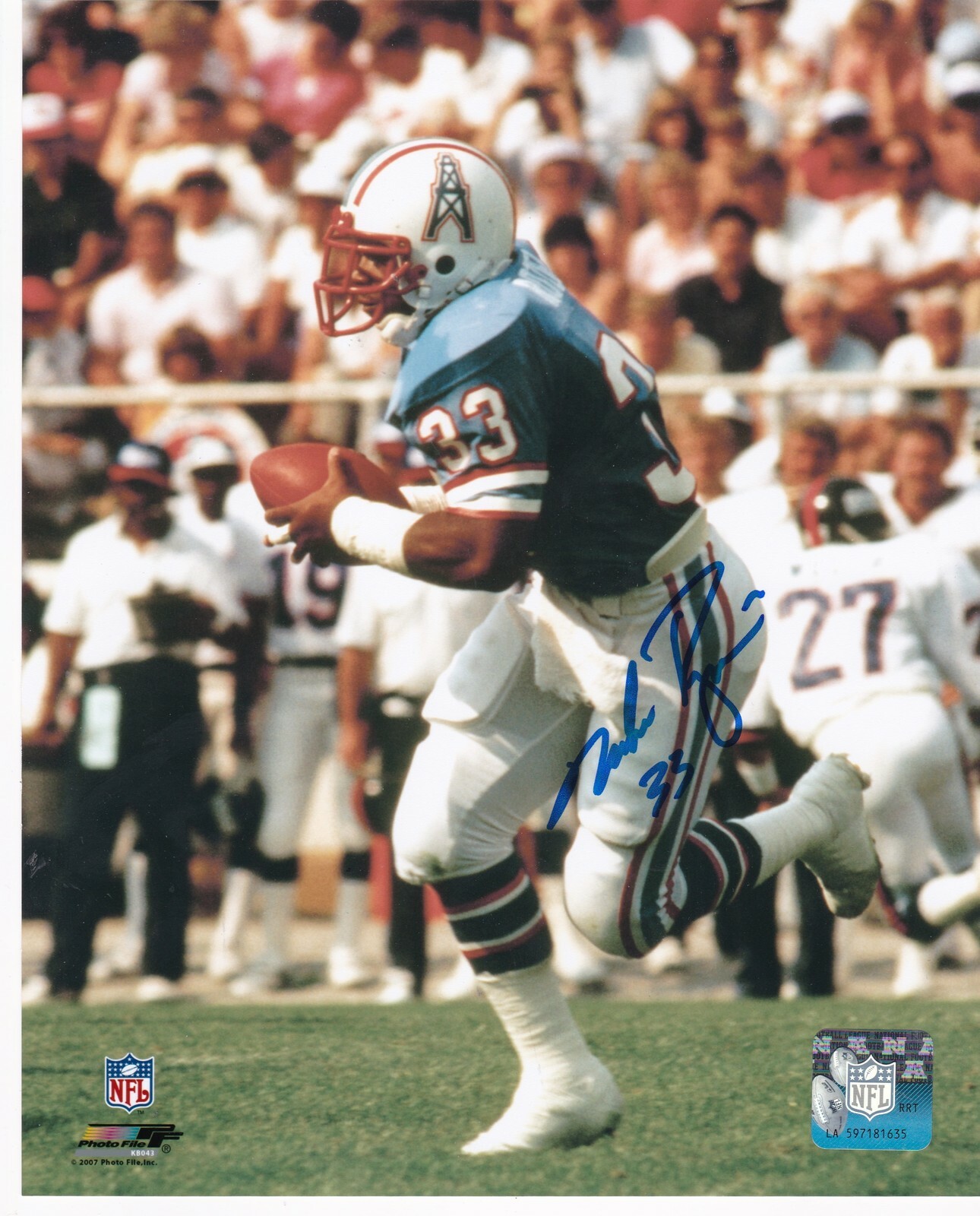MIKE ROZIER HOUSTON OILERS ACTION SIGNED 8x10 | eBay
