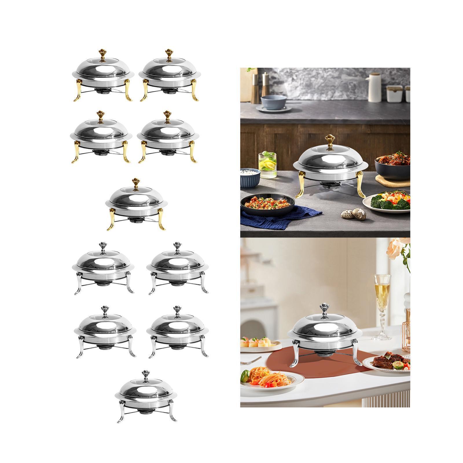 Stainless Steel Chafing Dish Hot Pot Plates Portable Food Pan Camping ...