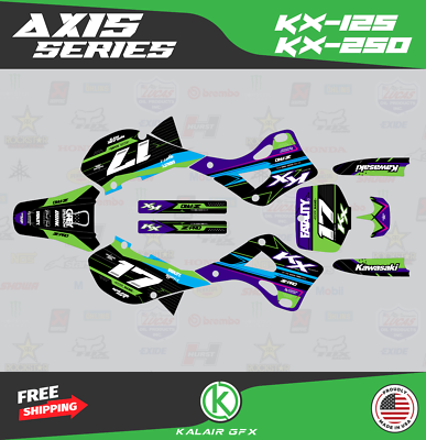 Graphics Kit for Kawasaki KX125 KX250 (1999-2002) KX 125 KX 250 Axis ...