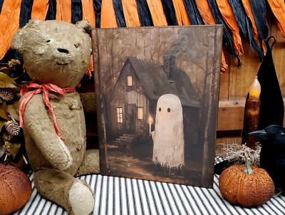 GHOST CABIN CANDLE OLD FOLK ART VICTORIAN PRIMITIVE VINTAGE STYLE ...