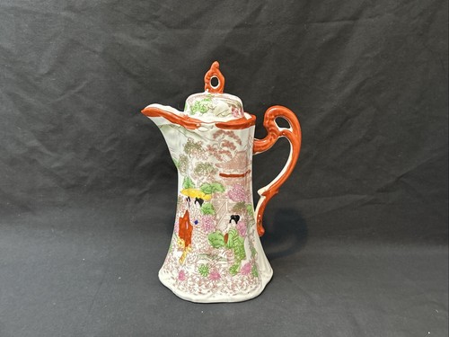 Vintage Japanese Geisha Girl Hand Painted Porcelain Pitcher w/ Lid | eBay