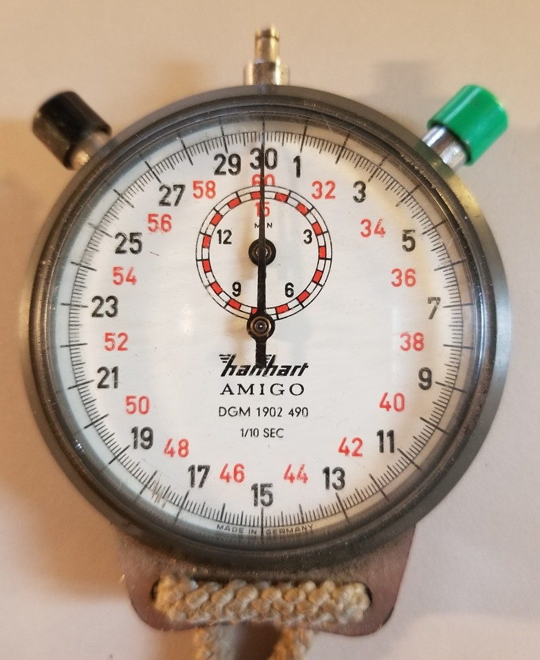 HANHART AMIGO DGM 1902 490 1/10 SEC GERMAN VINTAGE 3 BUTTON STOP WATCH ...