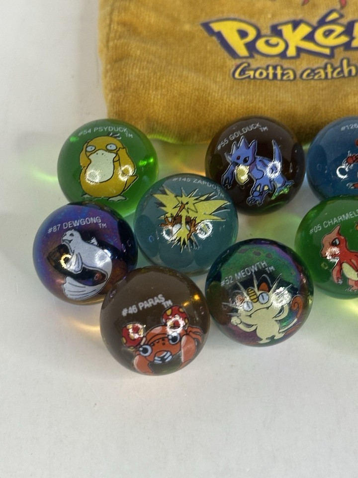 Vintage Pokémon Marble Lot (11) w/ Vileplume Bag – 1990s – Gotta Catch ...