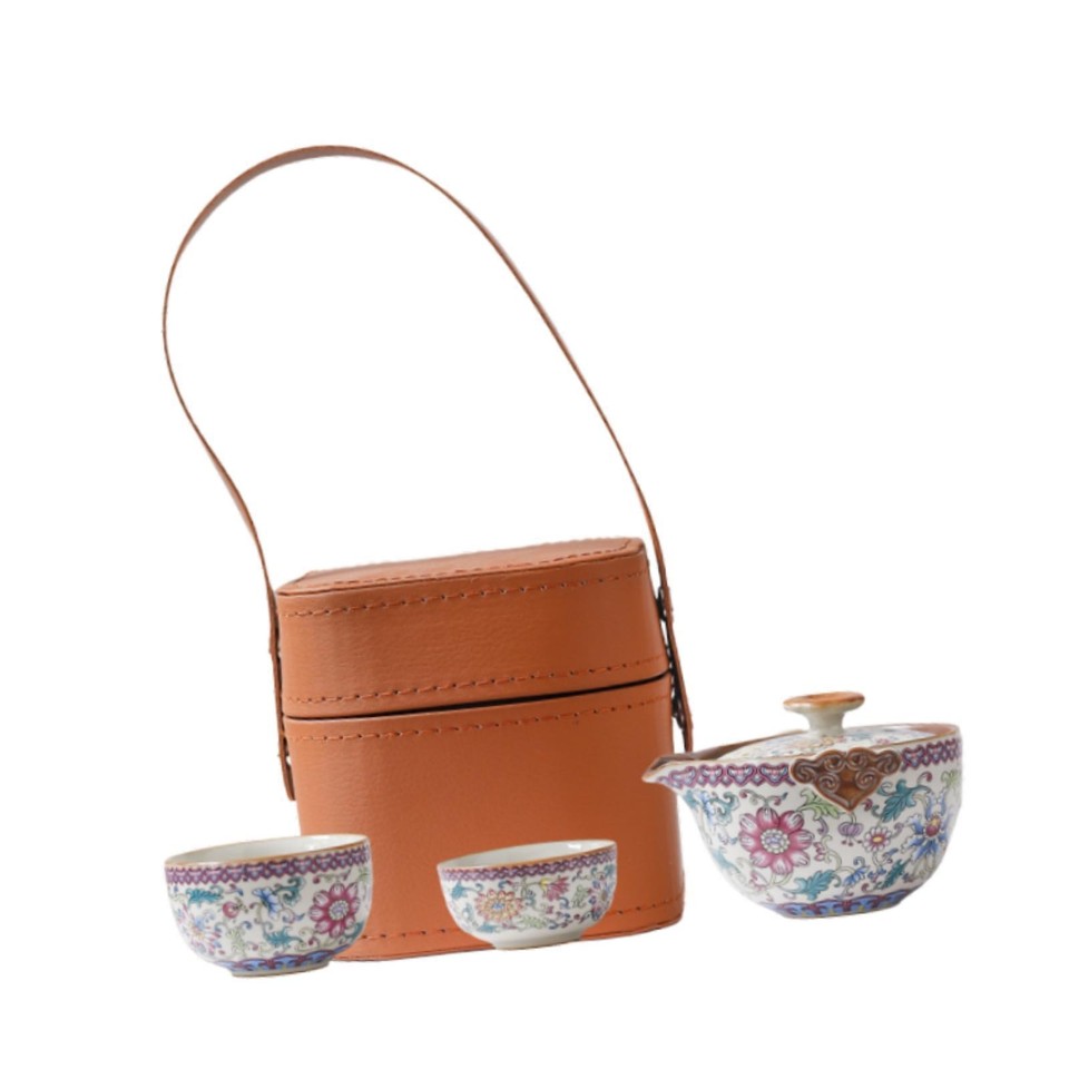 Japanese & Chinese Travel Tea Set with Carry Bag Practical Ceramic Tea ...