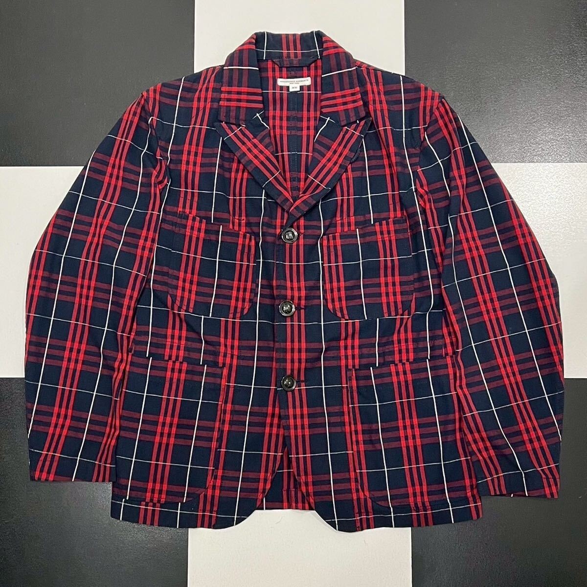 127 ENGINEERED GARMENTS Check Pattern Bedford Jacket … - Gem
