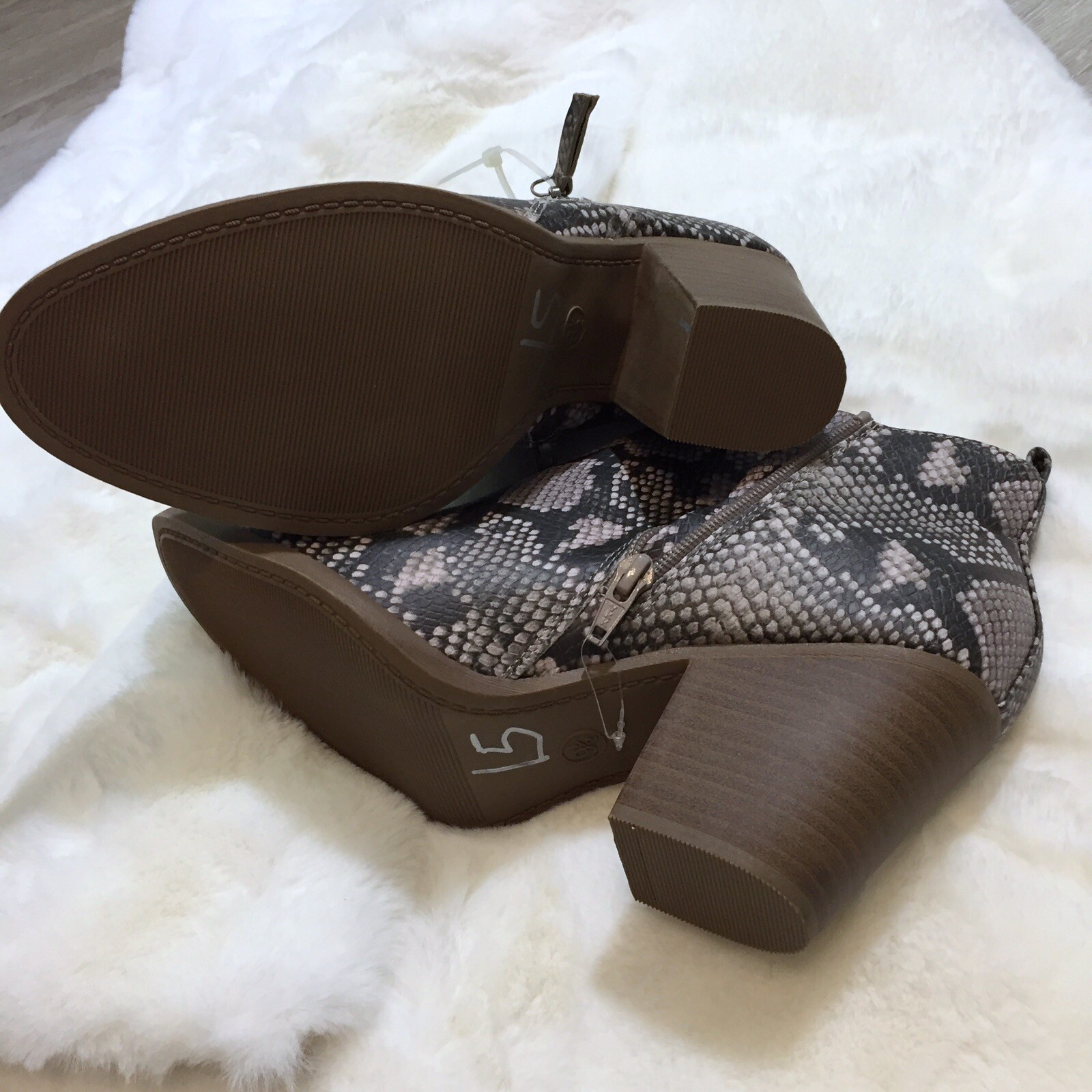 NWOT Universal Thread Jameson Gray Python Snakeskin Boots Booties Block ...