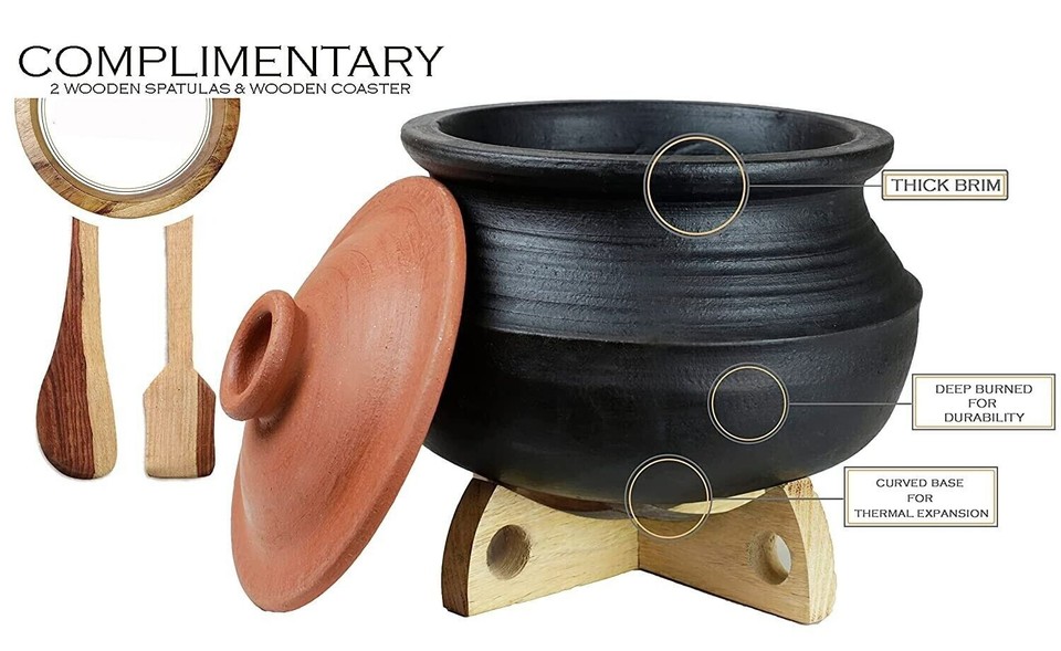 Handmade Terracotta Unglazed Clay Handi/Earthen Pots for Cooking with ...