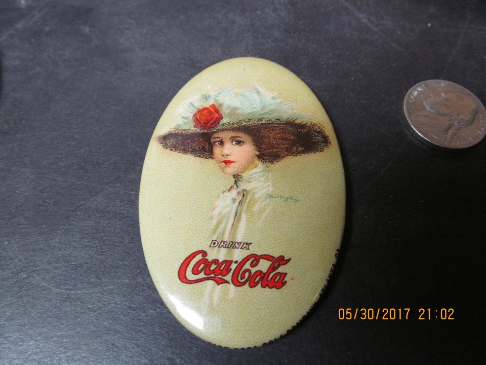 1910 COCA COLA COKE POCKET CELLULOID ADVERTISING MIRROR J.B CARROLL ...