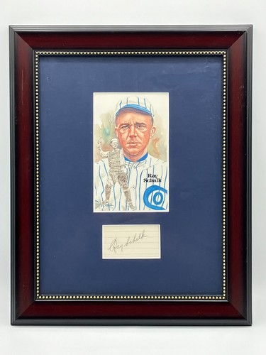 Ray Schalk Framed Autograph & Perez-Steele HOF Post Card 10.5" x 13 ...