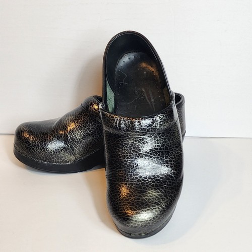 Dansko Black and Gold Pattern Clogs Women's size 39 Work Shoes | eBay